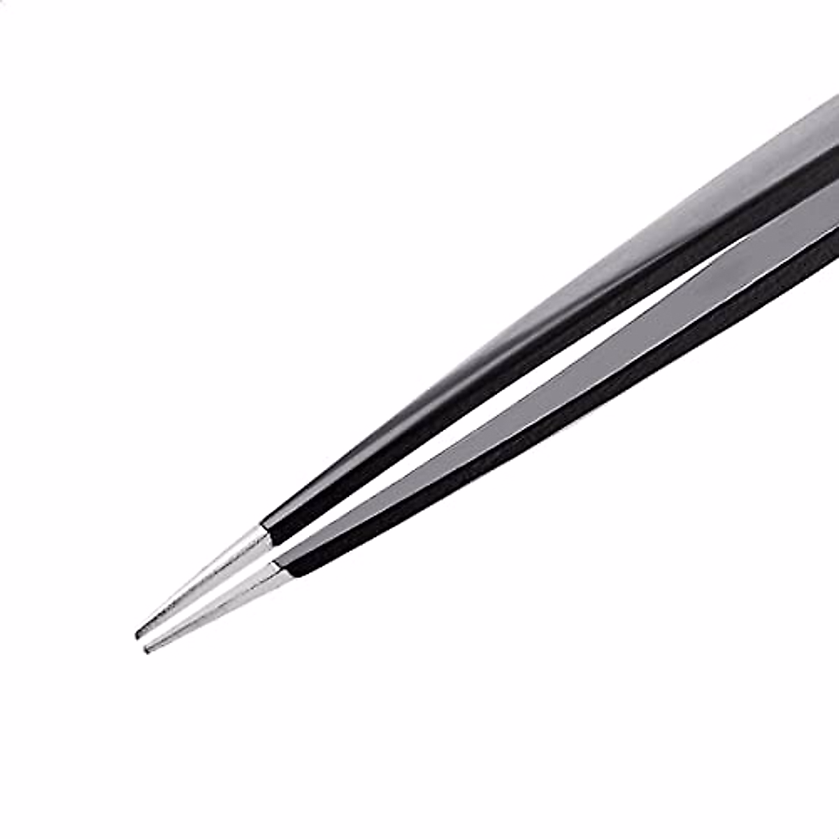 AmazonCommercial Eyebrow Tweezers, Stainless Steel Slant Tweezer Set and Pointed Hair Removal Tweezers, Precision Tweezers for Ingrown Hair, Eyebrows Plucking, 4-Pack