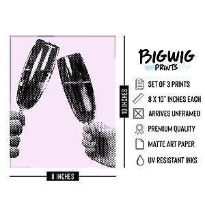 BigWig Prints - Cowgirl Decor Preppy Posters - Cowgirl Boots Poster, Room Decor, Country Room For Teen Girls, Disco Ball Wall Art - Unframed Set Of 3 (8x10”) - Pink