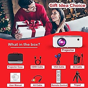 1080P HD Projector, WiFi Projector Bluetooth Projector, FANGOR 230" Portable Movie Projector with Tripod, Home Theater Video Projector Compatible with HDMI, VGA, USB, Laptop, iOS & Android Smartphone