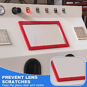 24 Pack Abrasive Blasting Cabinet Lens Cover - Clear Polyester Film Sandblast Cabinet Inner Len Protector Adhesive Standard Sand Blast Film for Abrasive Window Blasting Cabinet Replacement 23'' x 11''