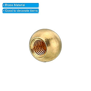 PATIKIL M5x0.8 Thread Cap Nuts Knob, 5 Pack Brass Ball Lamp Decoration Screw Caps Nut for Furniture Lighting