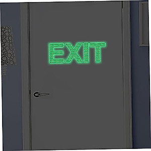 TOPPERFUN Emergency Door Exit Sign Safety Exit Sign Wall Sticker Noctilucence Exit Sign Green Exit Sign Sticker