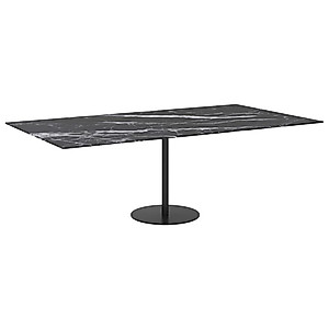 ULUYYUC Table Top,Living Room Tables Kitchen Table Dining Table Suitable Suitable for Kitchen Room,Dining Room,Living Room Black 47.2"x25.6" 0.3" Tempered Glass with Marble Design