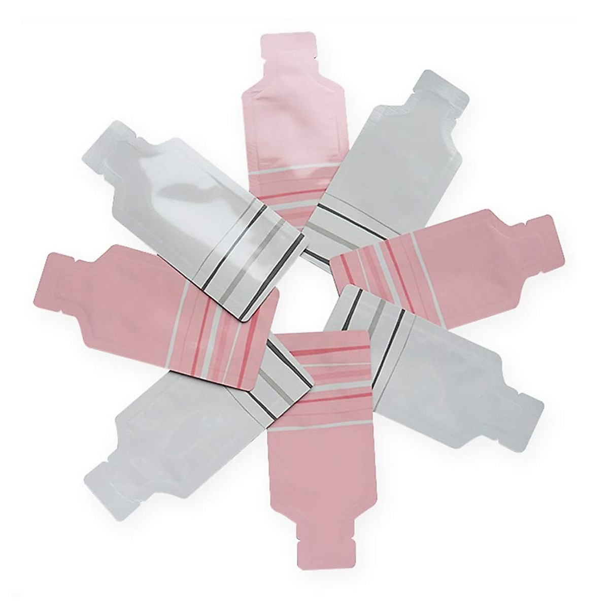 Bottle Shape Open Top Aluminum Foil Pouch Package Bag with Tear Notch Portable Cute Bottle Shape Food Preservation Smell Proof Packaging Pouches (White, 2.9×5.1in (7.5×13cm))