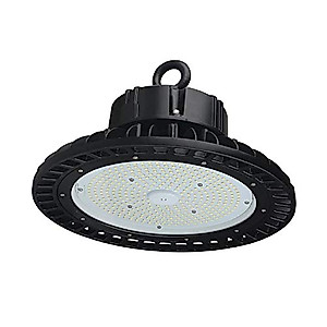 LEDMyplace LED High Bay Lights 100W 5700K Daylight White UFO High Bay Black LED Shop Lights for Garage Factory Workshop Warehouse Lighting 14500lm IP65 UL DLC Approved