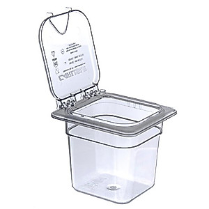 Carlisle FoodService Products Plastic Food Pan 1/6 Size 6 Inches Deep Clear (Pack of 6)