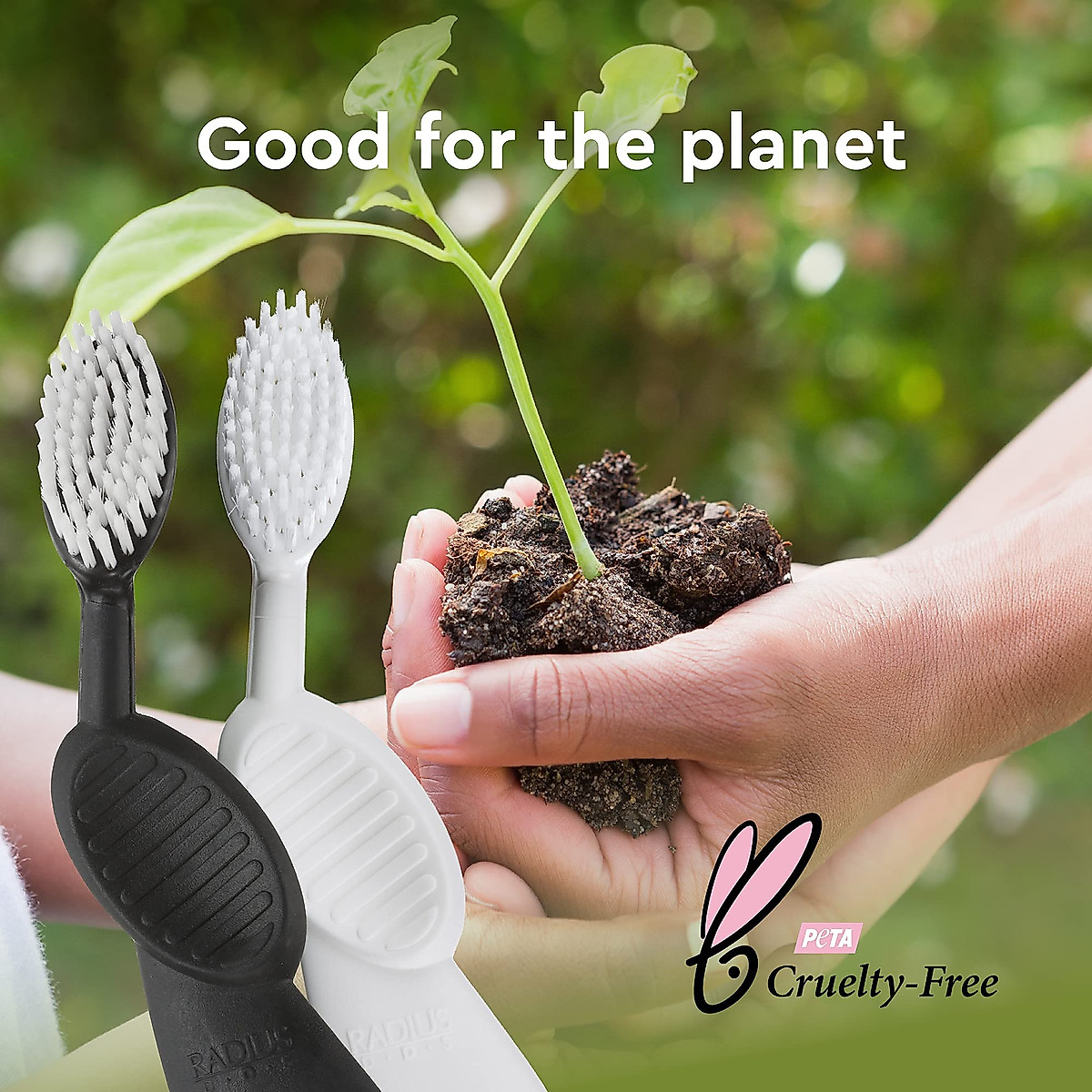 RADIUS Flex Brush with Soft Bristles Toothbrush BPA Free & ADA Accepted Designed to Improve Gum Health & Reduce Issues - Right Hand - Black/White - Pack of 1