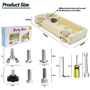 Dageely Montessori Wooden Screw Driver Board Set for Kids, Basic Life Skills Educational Learning Toy for 3 4 5 Year Old Kids and Toddlers Preschool, Classroom Wooden Sensory Toys