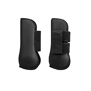 N/A Adjustable Horse Leg Boots, Horse Front Leg Guards, Rear Boots, Rubber Protective Gear, Equestrian Equipment