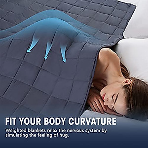 yescool Weighted Blanket for Adults (20 lbs, 60” x 80”, Grey) Cooling Heavy Blanket for Sleeping Perfect for 190-210 lbs, Queen Size Breathable Blanket with Premium Glass Bead