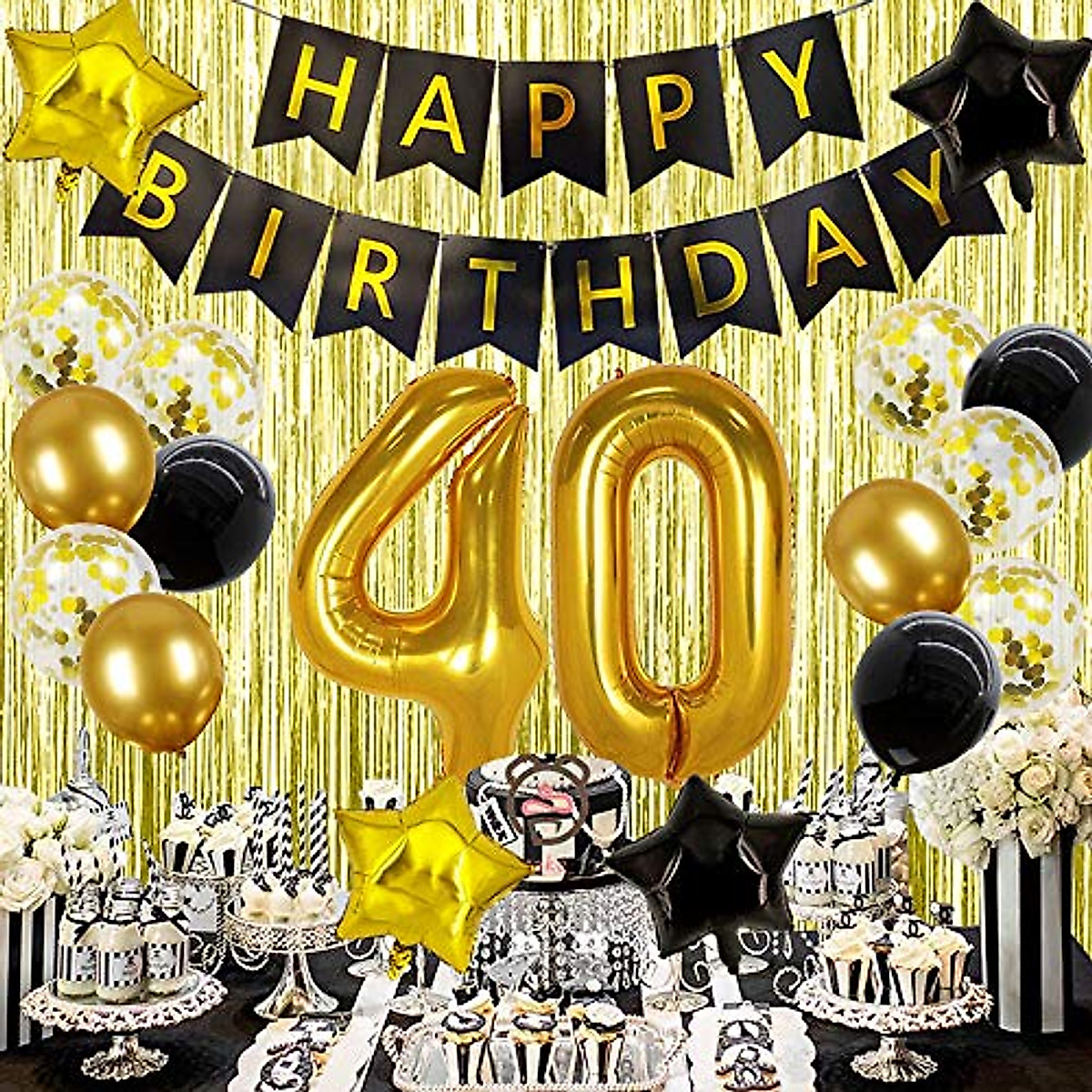 40th Birthday Decorations for Men 40th Birthday Decorations for Women 40 Birthday Balloons 40th Birthday Decor
