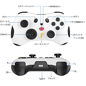 GCHT GAMING Switch Pro Controller for Nintendo Switch/Switch Lite Support Wakeup Console, Amibo/NFC, Turbo, Gyro Axis, Vibration Functions(Black)