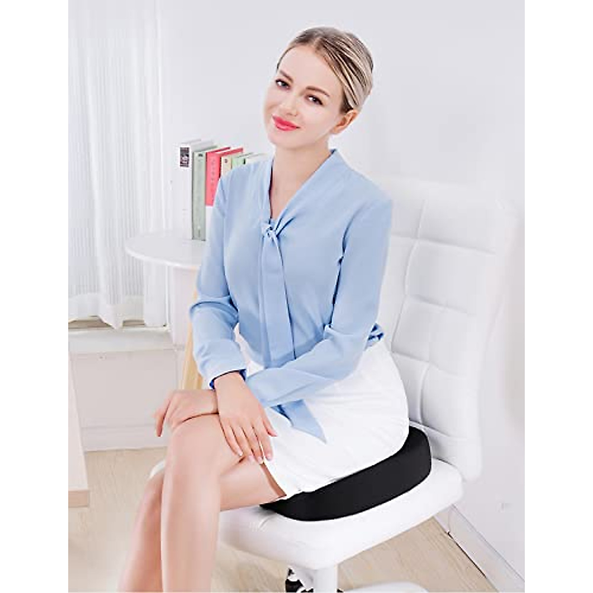 Easy-you Office Chair Black Seat Cushion, Memory Foam Seat Cushion for Long Sitting Hours on Office & Home Chair