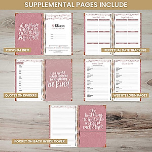 bloom daily planners Hardcover Contacts Address Password Book - Alphabetical Organizer with Tabs - 6” x 8.25" - Daydream Believer