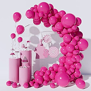 Hot Pink Balloons 100 Pack Hot Pink Balloons Different Sizes 18 12 5 Inch Hot Pink Balloon Garland Arch Kit for Girl's Baby Shower Birthday Wedding Party Valentines Day Decor