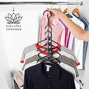 Exultant Dynamics - Stainless Steel Pant Hangers - Essential Hangers Space Saving Bundle - Set of 5 – Organizer for Clothes – Closet Space Saver – Hang 25 Clothing Items