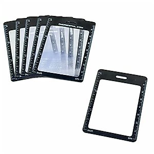 6 Credit Card Size 3X Magnifiers, Each Magnifier for Reading has 3X Fresnel Lens, Use as 3X Magnifying Glass, Pocket Magnifier, Reading Magnifier for Menus or can use as Accessory for ID Badge Holders