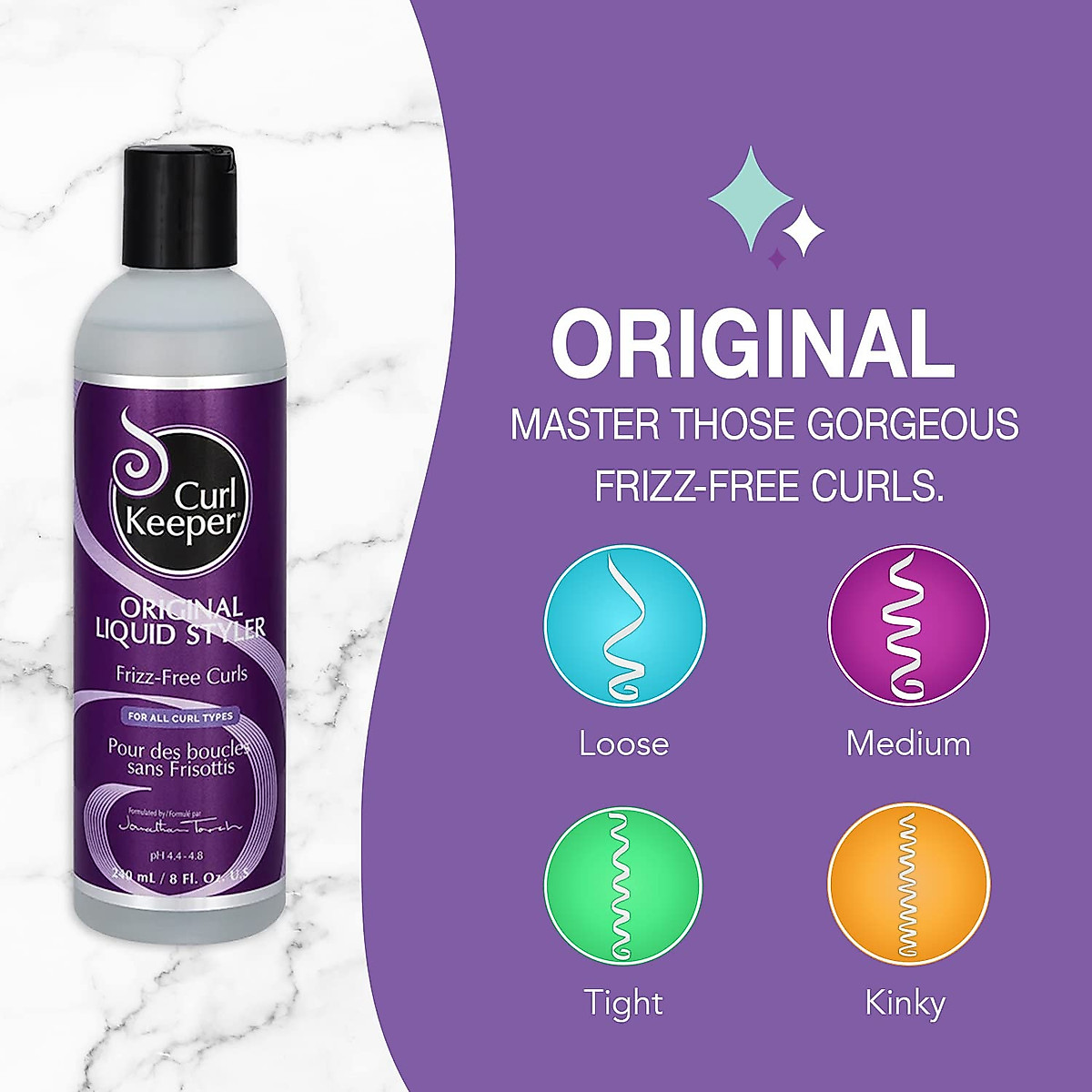 CURL KEEPER - Original Liquid Styler (8 Ounce /240 Milliliter)