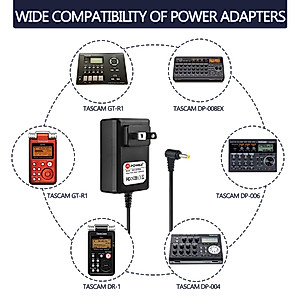PKPOWER 5V AC Adapter for Tascam PS-P520 DP-008EX DP-006 DP-004 DR-1 DR-07 GT-R1 MP-BT1 MP-GT1 CD-BT2 CD-GT2 CD-VT2 Kodak Easyshare M853 M883 M753 M341 M340 Zi8 Camera Power Charger