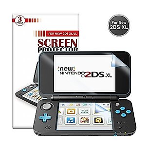 Younik New NS 2DS XL Screen Protector [3 Packs] 0.125mm/4H Ultra Clear HD Screen Film for NS New 2DS XL 2017 (Anti-Scratch/High Response/Bubble Free)