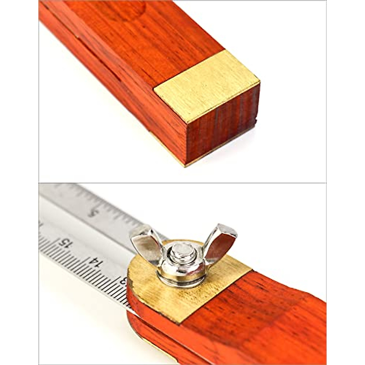 QWORK 9-Inch Stainless Steel T-Bevel Gauge Angle Finder, Metric and Inch Measurements, Sliding Angle Ruler Woodworking T Bevel Angle Finder with Locking Mechanism and Dual Scales