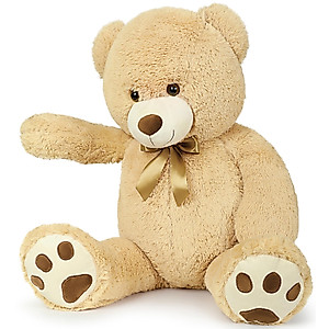 MaoGoLan Big Tan Large Teddy Bear 39 Inch Life Size Jumbo Stuffed Animals Stuffed Bear for Girlfriend Kids