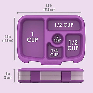 Bentgo® Kids Bento-Style 5-Compartment Lunch Box - Ideal Portion Sizes for Ages 3 to 7 - Leak-Proof, Drop-Proof, Dishwasher Safe, BPA-Free, & Made with Food-Safe Materials (Purple)