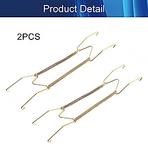 Juvielich Gold 14" W Type Stainless Steel Plate Hangers Invisible Wall Hooks Dish Display Hangers for Home Decoration Artwork Creative Holder 2Pcs