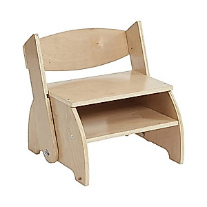 ECR4Kids Flip-Flop Step Stool and Chair, Kids Furniture, Natural