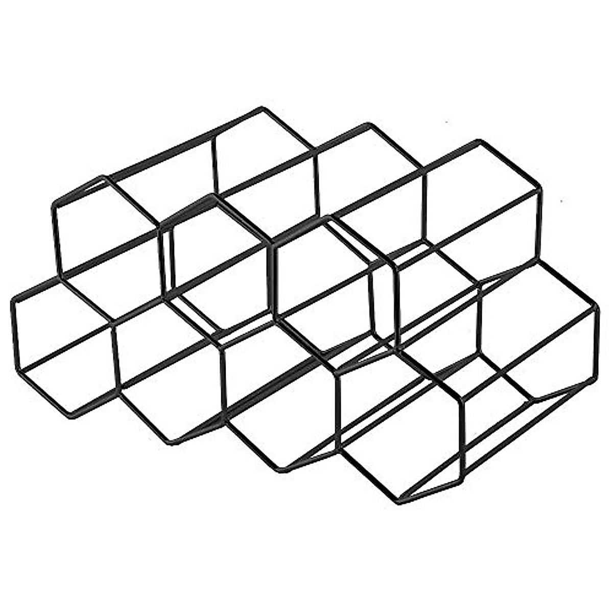 KirinRen Black Metal Wine Rack Freestanding, Tabletop Wine Rack Holder, Countertop Wine Bottle Holder (Black)