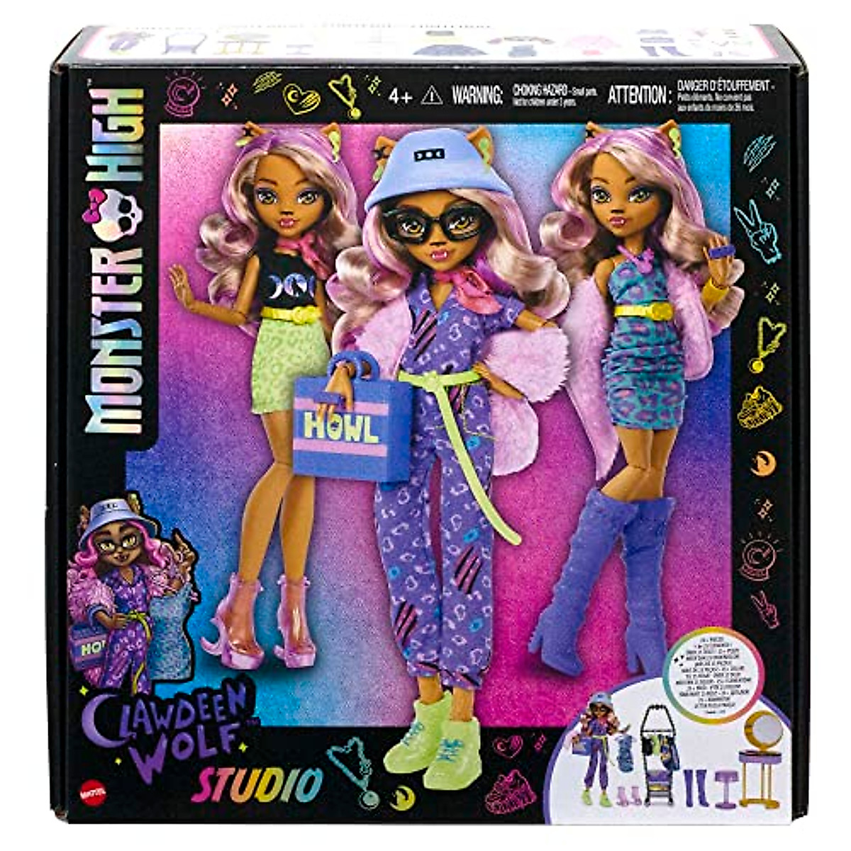 Monster High Doll & Playset, Clawdeen Wolf Boo-tique Studio with Fashion Accessories, 20+ Pieces for Mix-&-Match Outfits