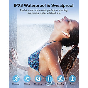 KMOUK True Wireless Earbuds, Qualcomm QCC3040 Bluetooth 5.2 Earbuds, IPX8 Waterproof Earphones, 4-Mic CVC8.0 Call Noise Reduction, 30H Playtime, in-Ear Stereo Headphones with Touch Control, White