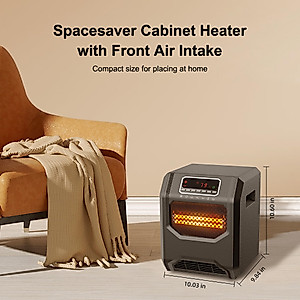 Infrared Space Heater 3 Mode 1500W Electric heater with 6 Quartz Infrared Element Child Lock Timer Remote for Indoor Use WEWARM