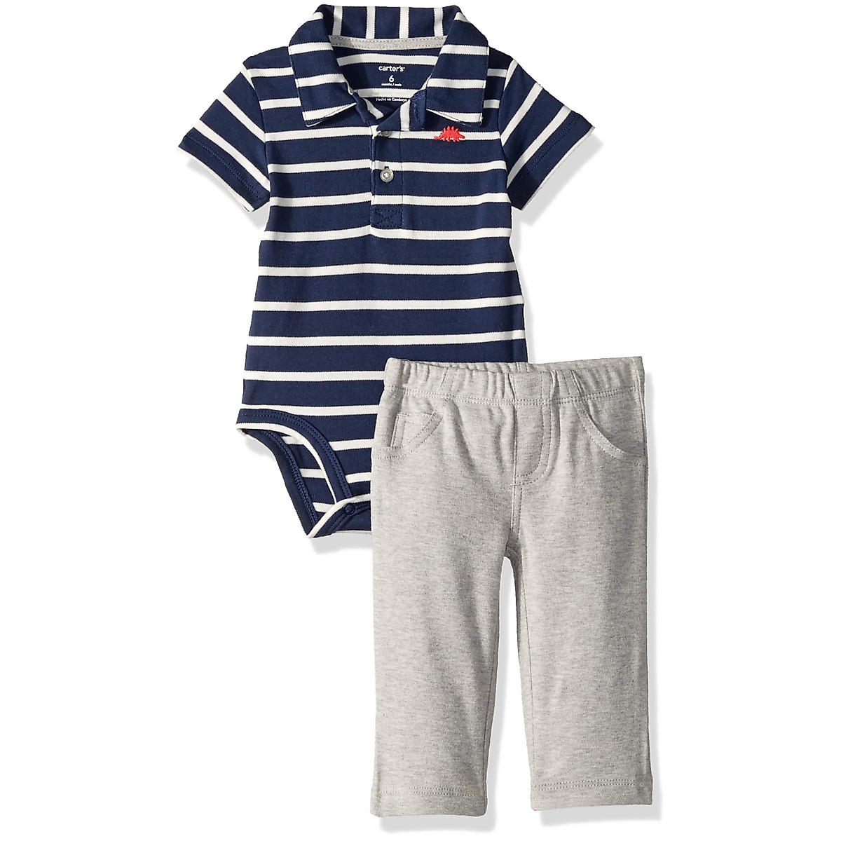 Carter's Baby Boys' 2 Piece Striped Set 121g434, Navy/White, 24 Months
