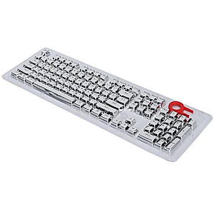 104Pcs Keycaps,DIY Personalized Design Metallic Durable Stable Two Tone Translucent Backlit Mechanical Keyboard Caps,Gaming Keyboard Replacement Parts(Silver)