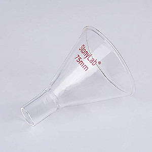 stonylab Glass Powder Funnel, Heavy Wall Borosilicate Glass Short Stem Funnel with 75 mm Top Diameter and 22 mm Stem Length