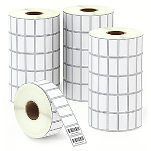 BETCKEY - 1" x 0.5" (25 mm x 13 mm) Small Labels Compatible with Zebra & More Label Printer,Premium Adhesive & Perforated [16 Rolls, 38880 Labels]