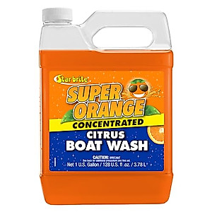 STAR BRITE Super Orange - Premium Citrus Boat Wash Super Concentrate - Makes 384 Gallons - All-Purpose, All-Surface Cleaning Solution - Will Not Remove Wax, Polish or Gel Coat 1 GAL (094500)