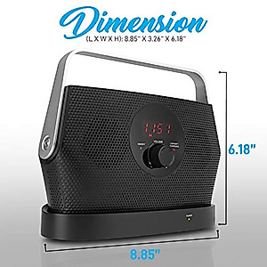 Pyle Wireless TV Listening Speaker - Hi-Fi Bedside Digital Assisted TV Amplifier for Hearing Impaired, Portable Speaker for Seniors w/Audio in, Optical in, Headphone Jack, Clock Display - PTVSP50BK