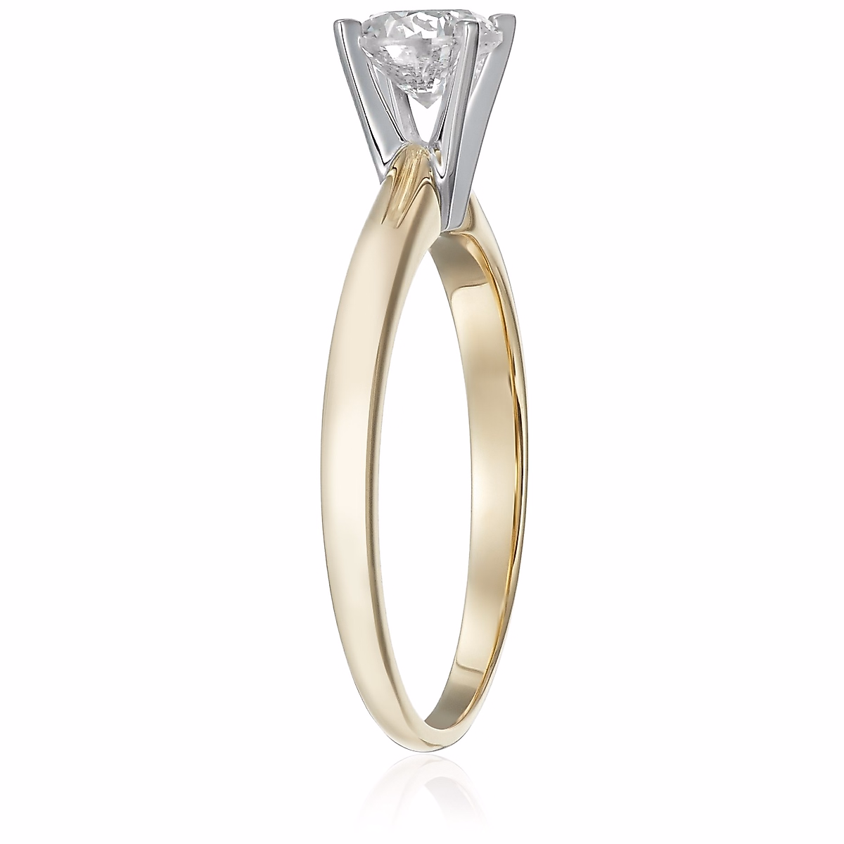 14k Yellow Gold Round Solitaire Diamond Engagement Ring (1/2 cttw, H-I Color, I2-I3 Clarity), Size 8