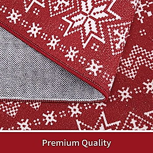 CAROMIO Machine Washable Kitchen Mat Christmas Kitchen Runner Mat Sets Non Skid Kitchen Floor Mats for Kitchen Laundry Sink Under Door, 17"x29"+17"x47"