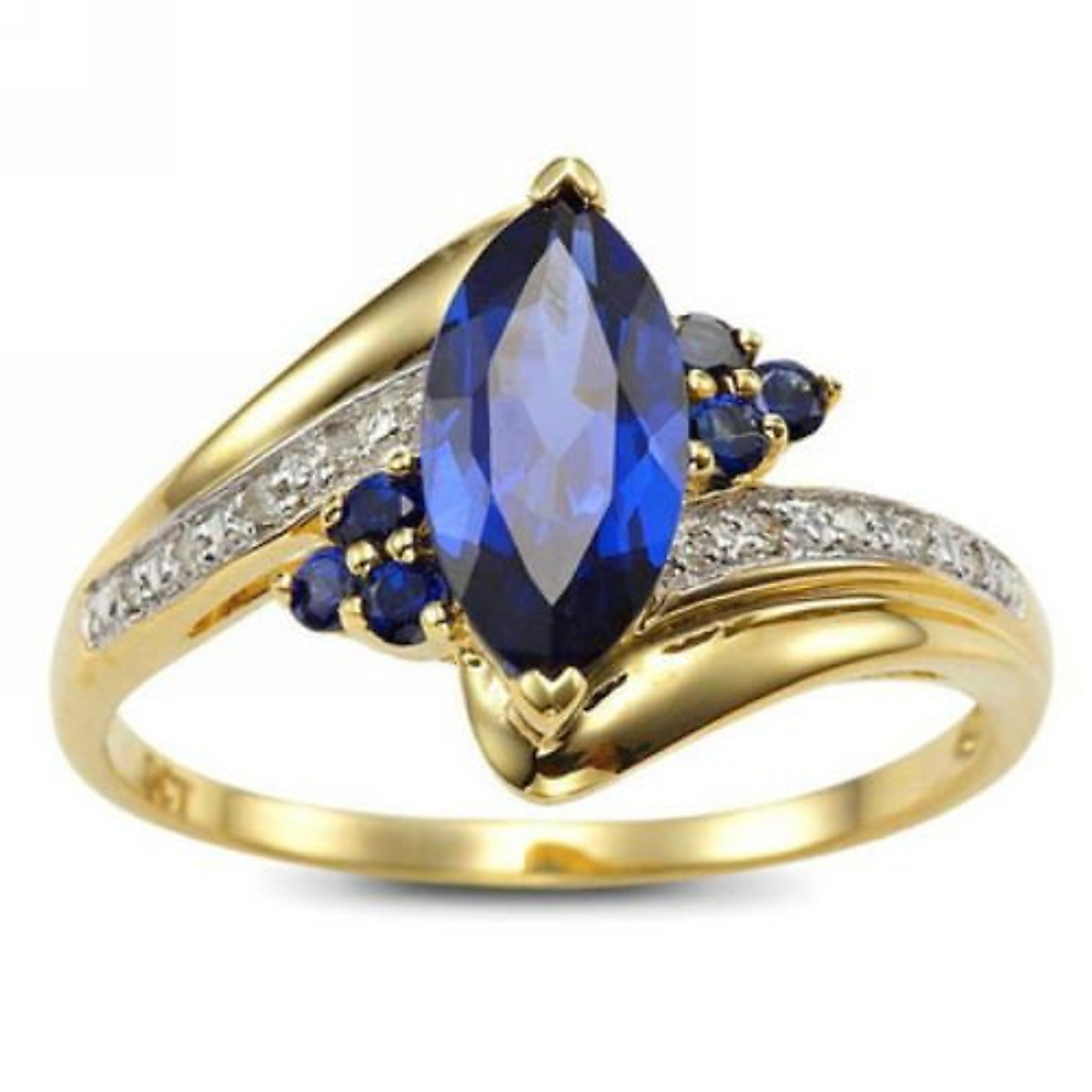 sirimongkol Jewellry Size 6-12 Womens Blue Sapphire Gold Filled Engagement Wedding Rings (7)