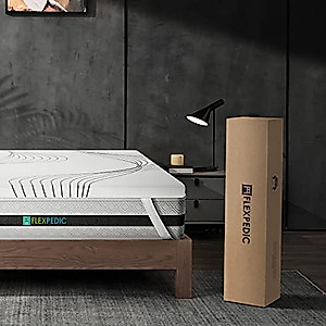 FLEXPEDIC Flippable 3 Inch Queen Size Mattress Topper, Coconut Shell Carbon Memory Foam and Bamboo Charcoal High Density Firm Foam with Removable Soft Fabric Cover, CertiPUR-US Certified