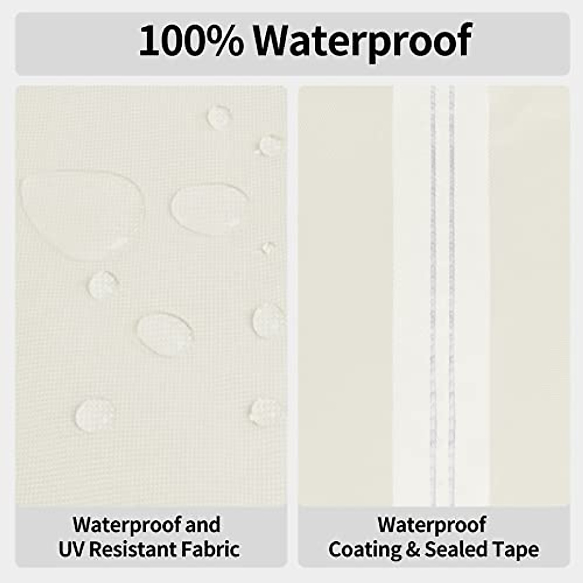 Easy-Going Patio Sofa Cover UV Resistant Outdoor Couch Cover Bicolor Patio 3-Seater Bench Cover Waterproof Outdoor Furniture Cover with Reflective Hemming (58Wx35Dx31H inch, Beige/Brown)