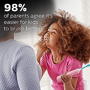 Philips Sonicare for Kids 3+ Bluetooth Connected Rechargeable Electric Power Toothbrush, Interactive for Better Brushing, Pink, HX6351/41