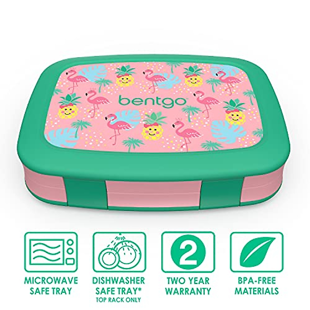 Bentgo Prints Insulated Lunch Bag Set With Kids Bento-Style Lunch Box (Tropical)
