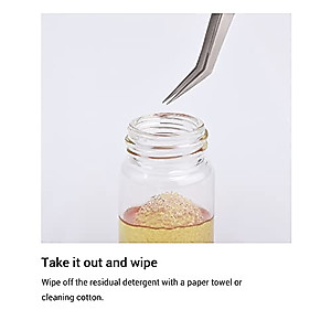 2 Pcs Eyelash Extension Tweezers Cleaning Tool with Liquid Remover and Sponge Ball Eyelash Curler Cleaner Tweezers Cleaning Tool Kit For Lash Extension Tools