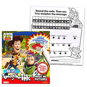 Disney Pixar Magic Ink Coloring Book Super Set - 3 Imagine Ink Books Featuring Toy Story, Lion Guard, Disney Cars with Invisible Ink Pens and Stickers