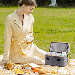 NCVI Breastmilk Cooler Bag with 2 Ice Pack, Breast Pump Bag with Cooler Fits 6 Bottles, Double Layer Breast Milk Baby Bottle Cooler Bag, for Travel, Nursing Mom Daycare, Work, Picnic, Black