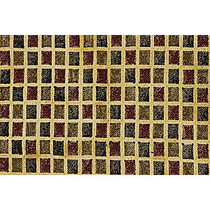 Casavani Hand Block Printed Cotton Dhurrie Geometric Yellow & Brown Area Rug Easy Washable Dhurrie Best Uses For Bedroom,Living Room,Dining Room,Bathroom,Kitchen 3x10 Feet Runner